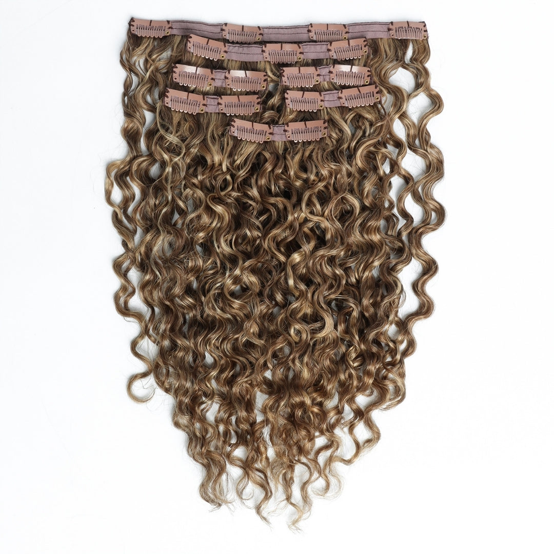 Honey Blonde Curly Clip-In Extensions by Curly Heaven™